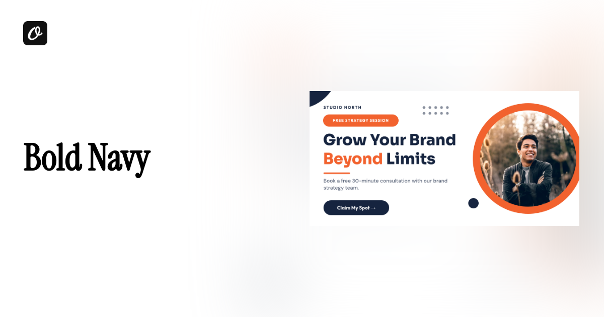 Bold Navy & Orange Free Strategy Session Email Banner — Orshot
