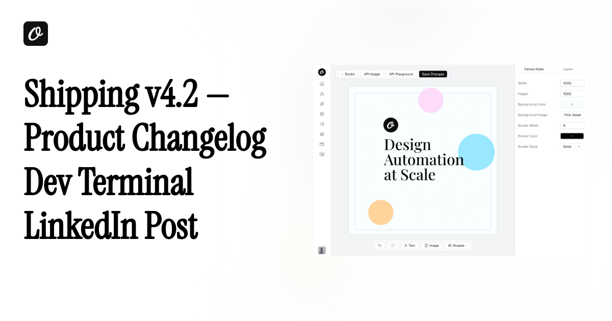 Shipping v4.2 — Product Changelog Dev Terminal LinkedIn Post — Orshot