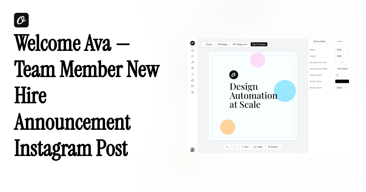 Welcome Ava — Team Member New Hire Announcement Instagram Post — Orshot
